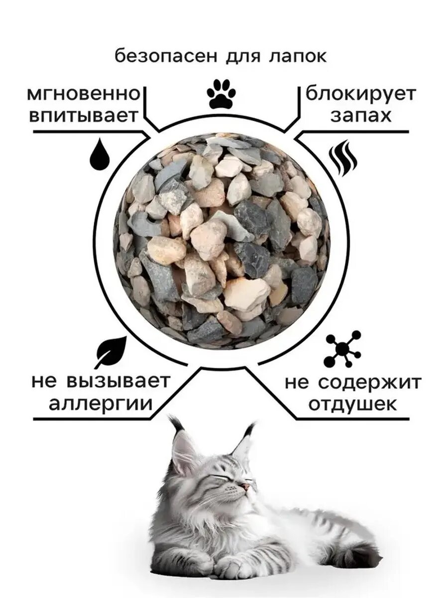 Минеральный впитывающий наполнитель для длинношерстных кошек