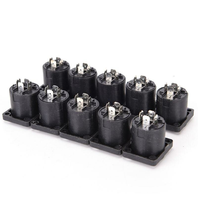 Разъём 4-pin, женский, для монтажа на панель, Черный