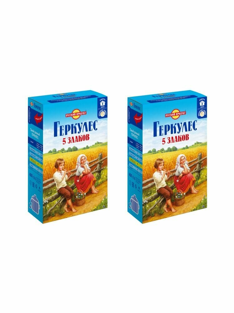 Русский продукт Геркулес 5 злаков, 400 г, 2 шт