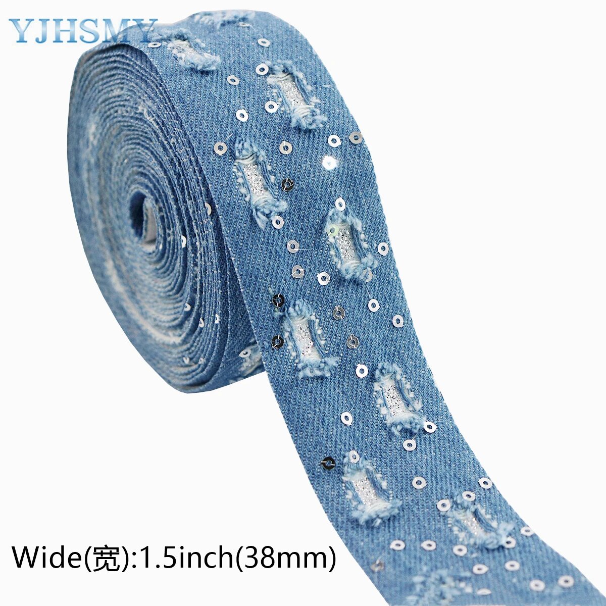Джинсовая лента YJHSMY синяя 2 ярда Синий, 38mm