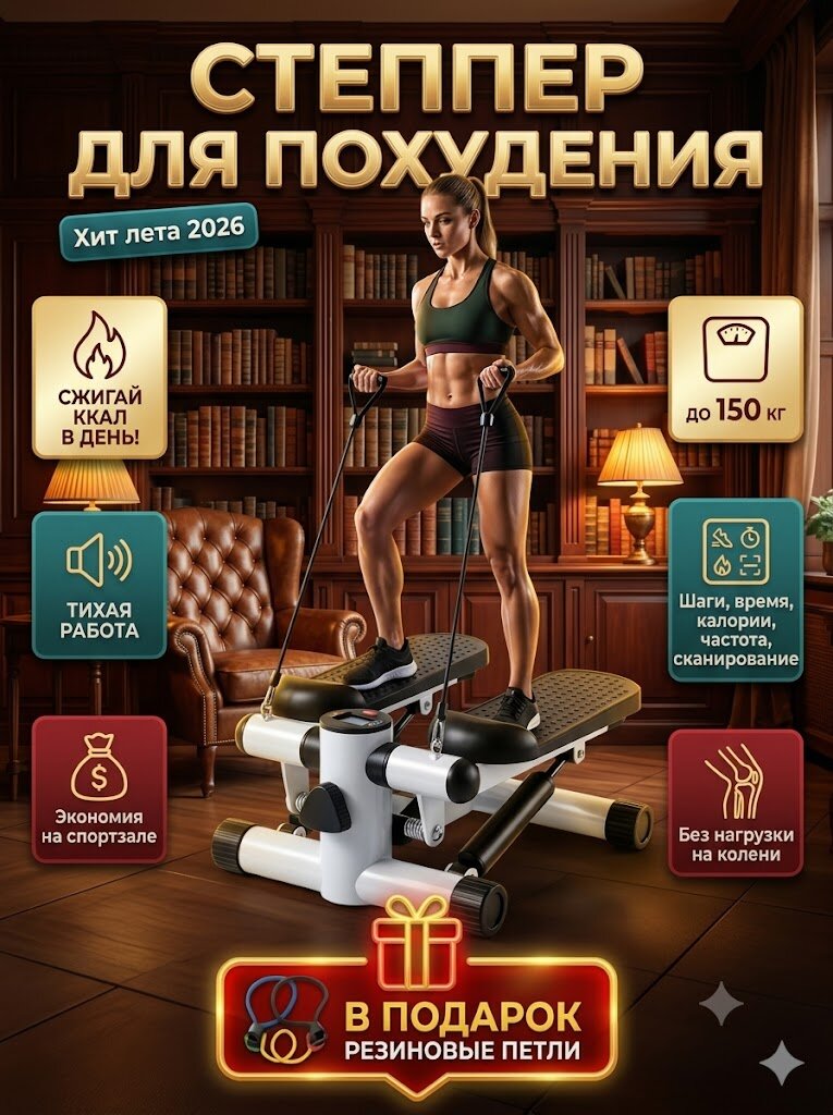 Степпер тренажер для дома 150кг тренажер для похудения для ходьбы