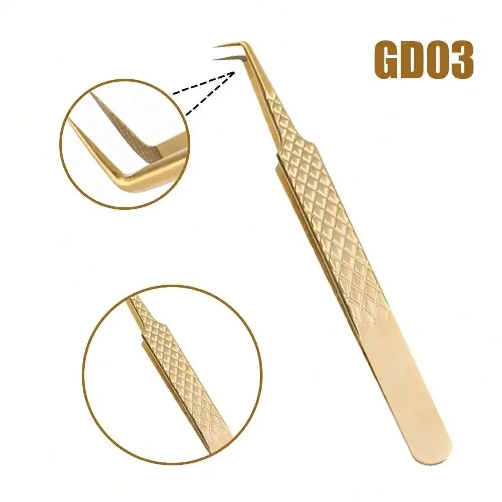 Пинцеты GEMERRY из нержавеющей стали золотые GD03
