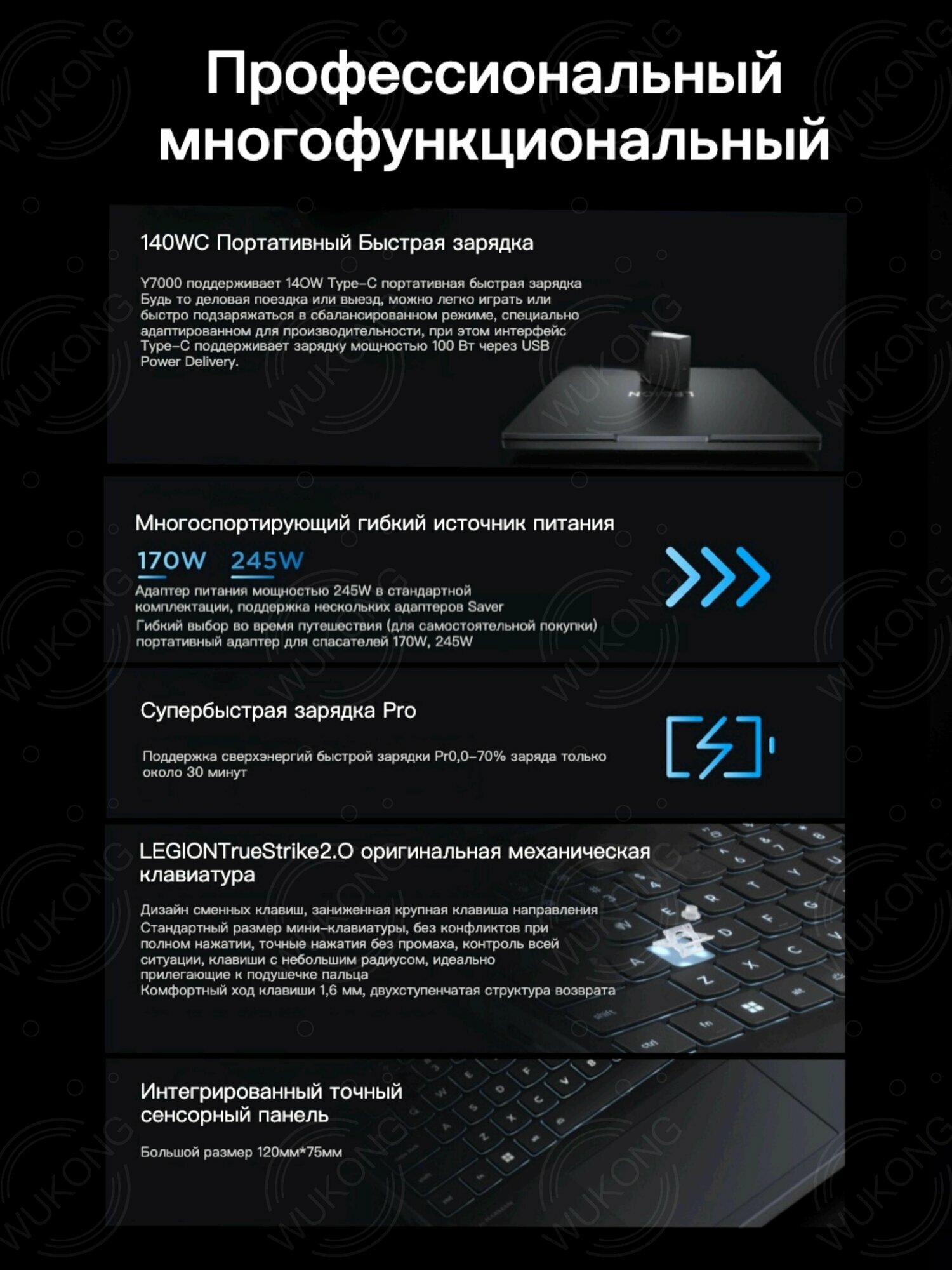 Игровой ноутбук Lenovo Legion/Y7000，I7-13650HX，RTX5060，24ГБ/2ТБ, Русская раскладка — фото 1