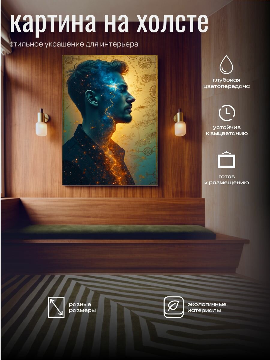 Картина на холсте Портрет мужчины 50x70 см