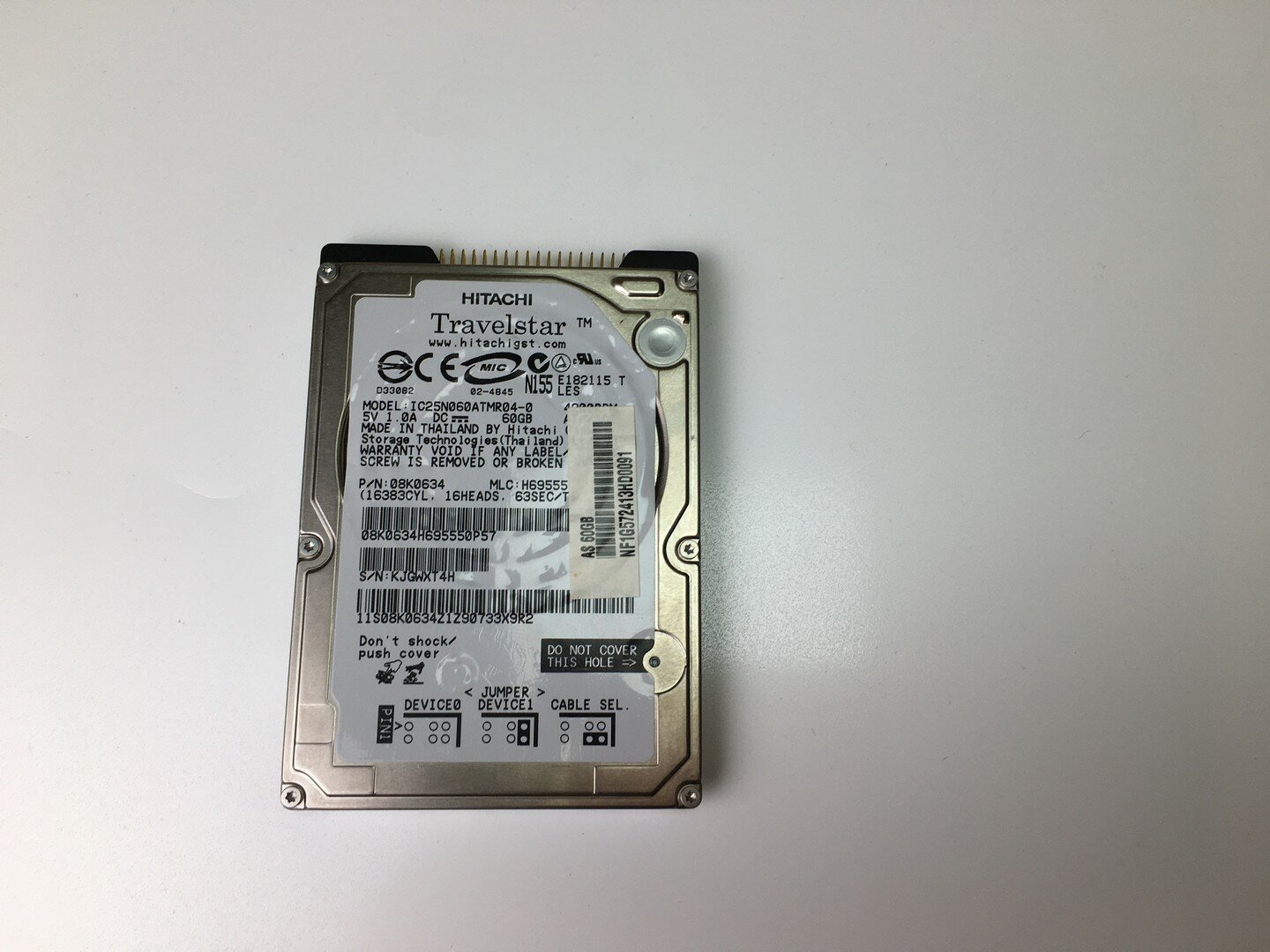 Жесткий диск 2,5" 60 GB HITACHI IC25N060ATMR04-0 IDE