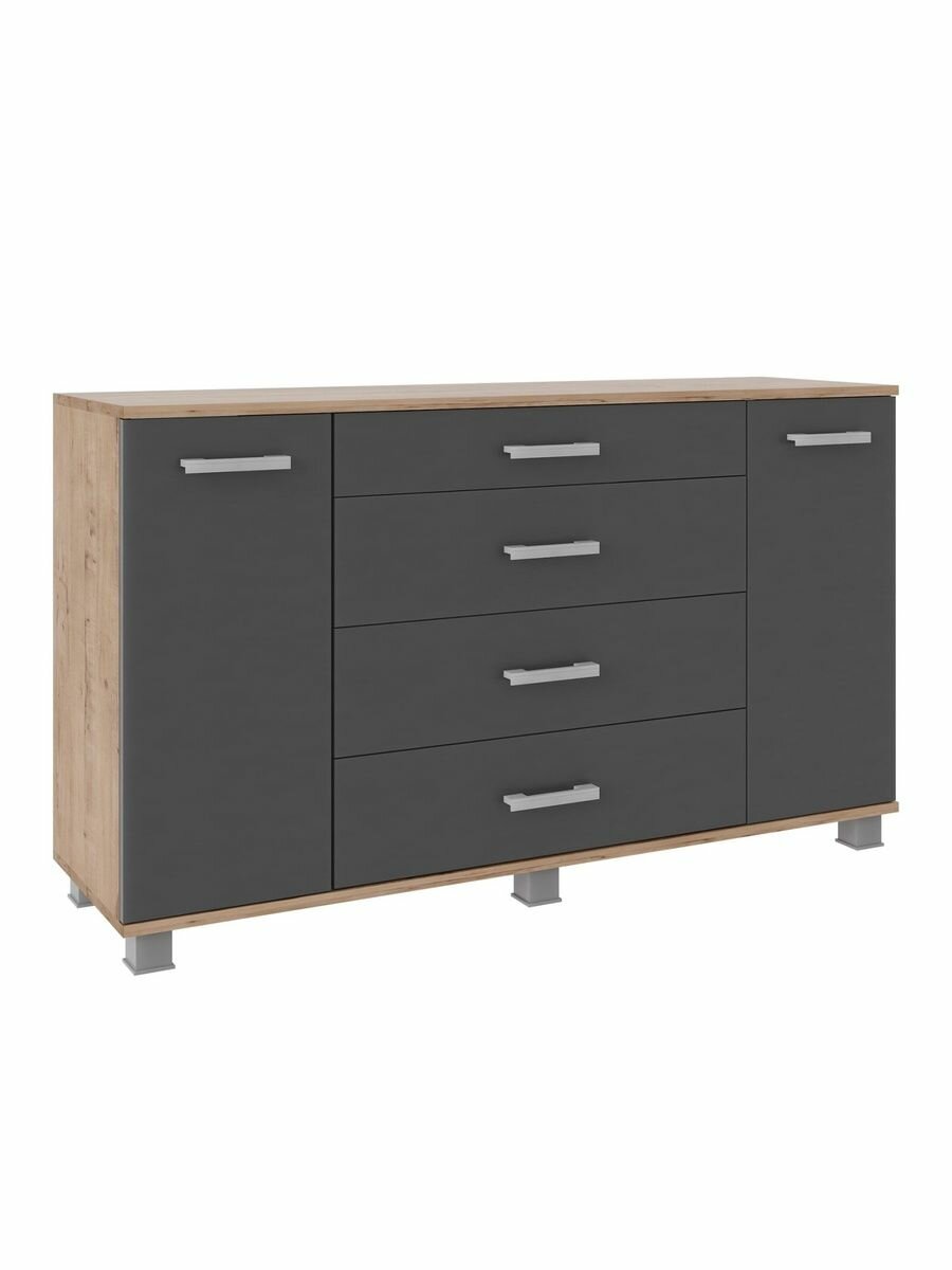 Комод Грация, ЛДСП, шариковые направляющие, 130 см x 75.2 см x 38 см