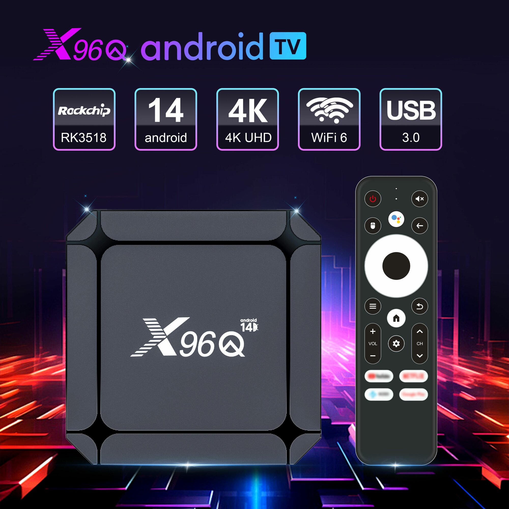 Wudung Медиаплеер Android, 2 ГБ/16 ГБ, Bluetooth, черный