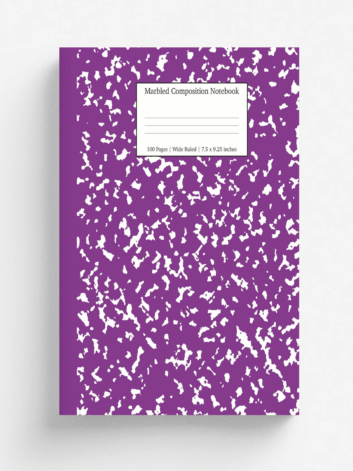 Marbled Composition Notebook. Purple Marble Wide Ruled Paper Subject Book