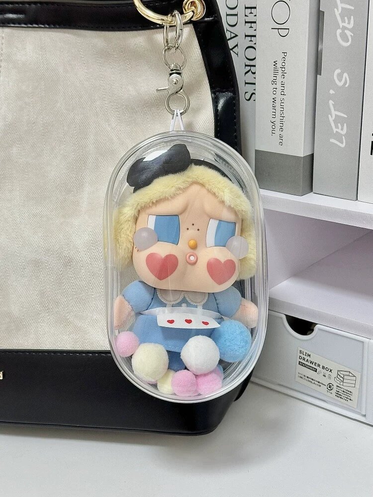 Прозрачный чехол для кукол CRYBABY Tear Factory с силиконовой веревкой и пуговицей, пылезащитное хранение