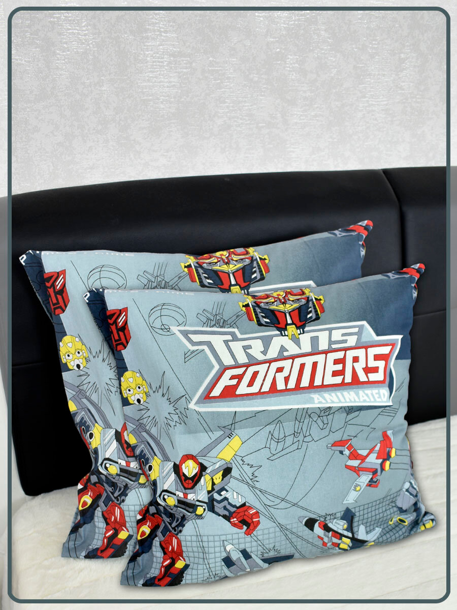 Детские наволочки Ивановская бязь Робот серый 2 шт. 50х50