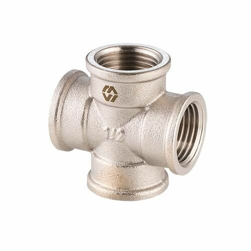 Крестовина для труб MVI ВВ 1-2", латунь никелированная