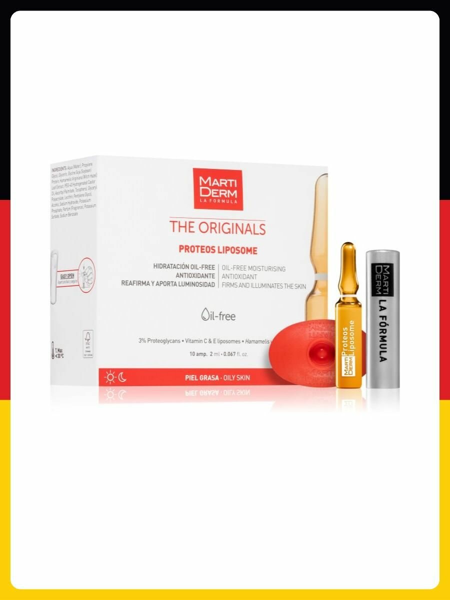 Сыворотка для ухода за кожей Martiderm The Originals Proteos Liposome smoothing and brightening care in ampoules, 10х2 мл