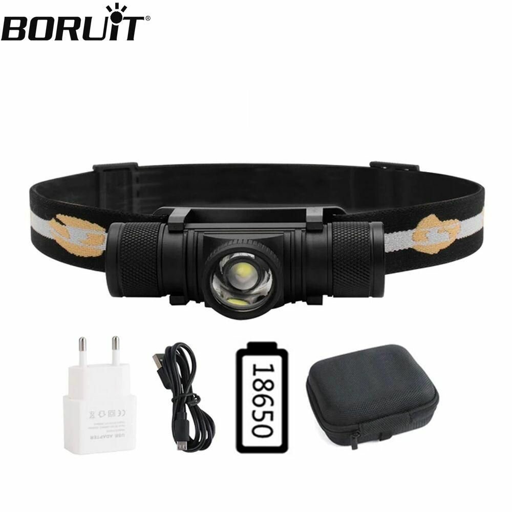 Светодиодная фара BORUIT D20 с зумом для рыбалки кемпинга на открытом воздухе