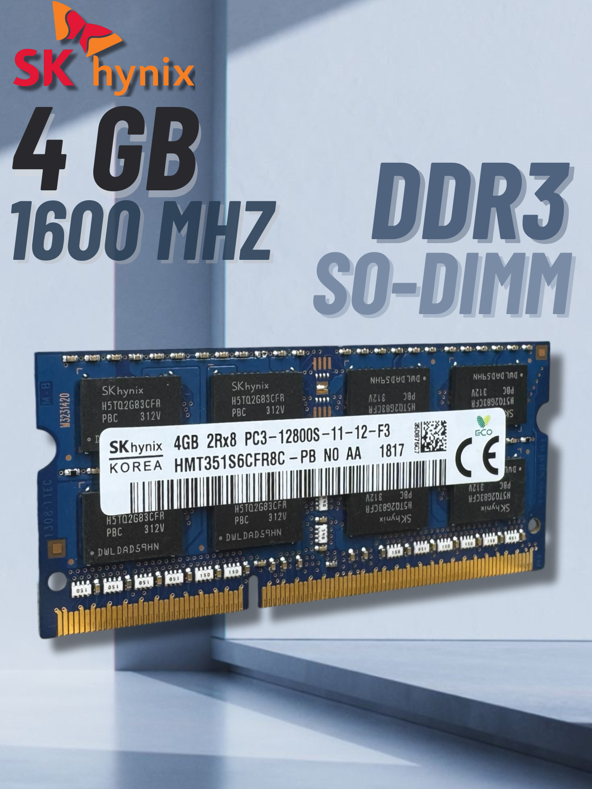 Оперативная память SK Hynix 4 ГБ DDR3 1600 МГц SODIMM HM1351S6CFR8C-PB 1 шт.