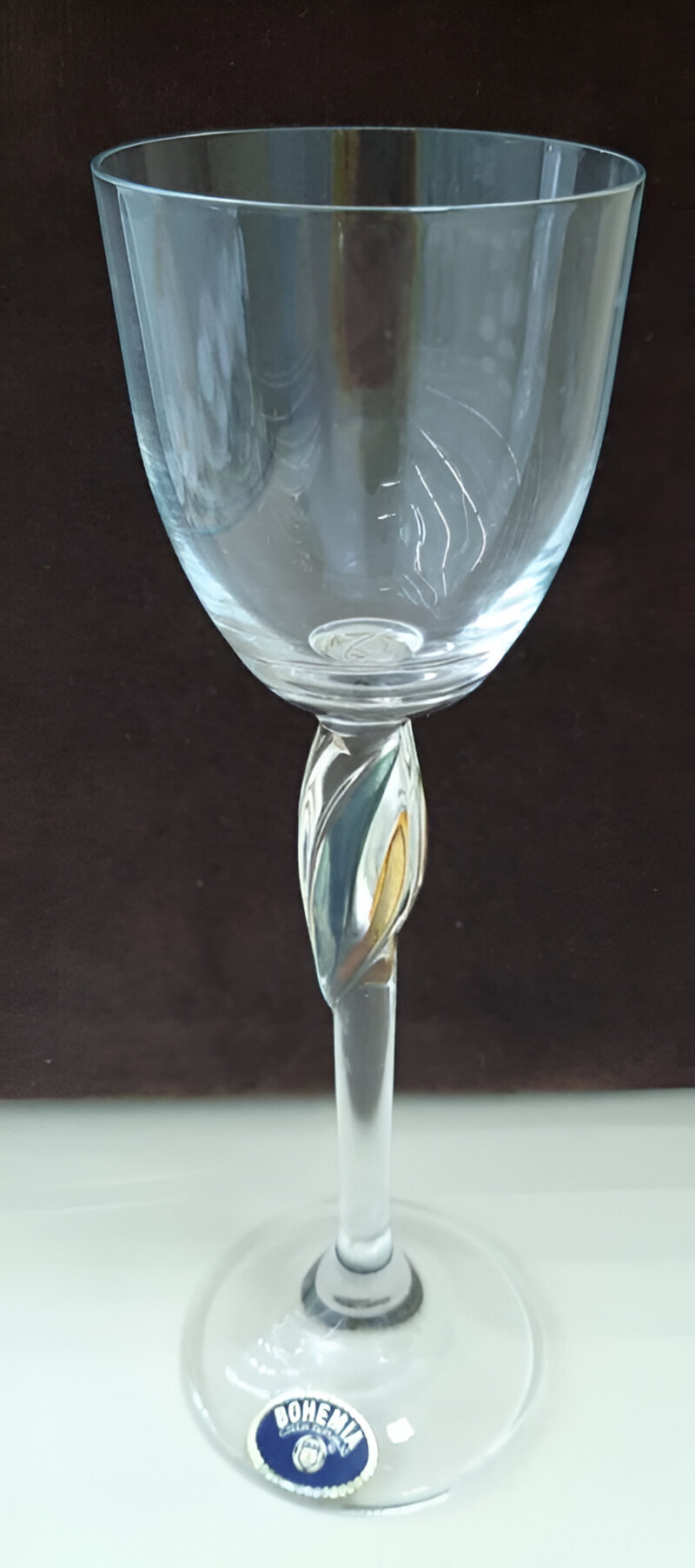 Рюмка Bohemia Fleur, стекло, 1 шт, 60мл, с золотой ножкой, Чехия