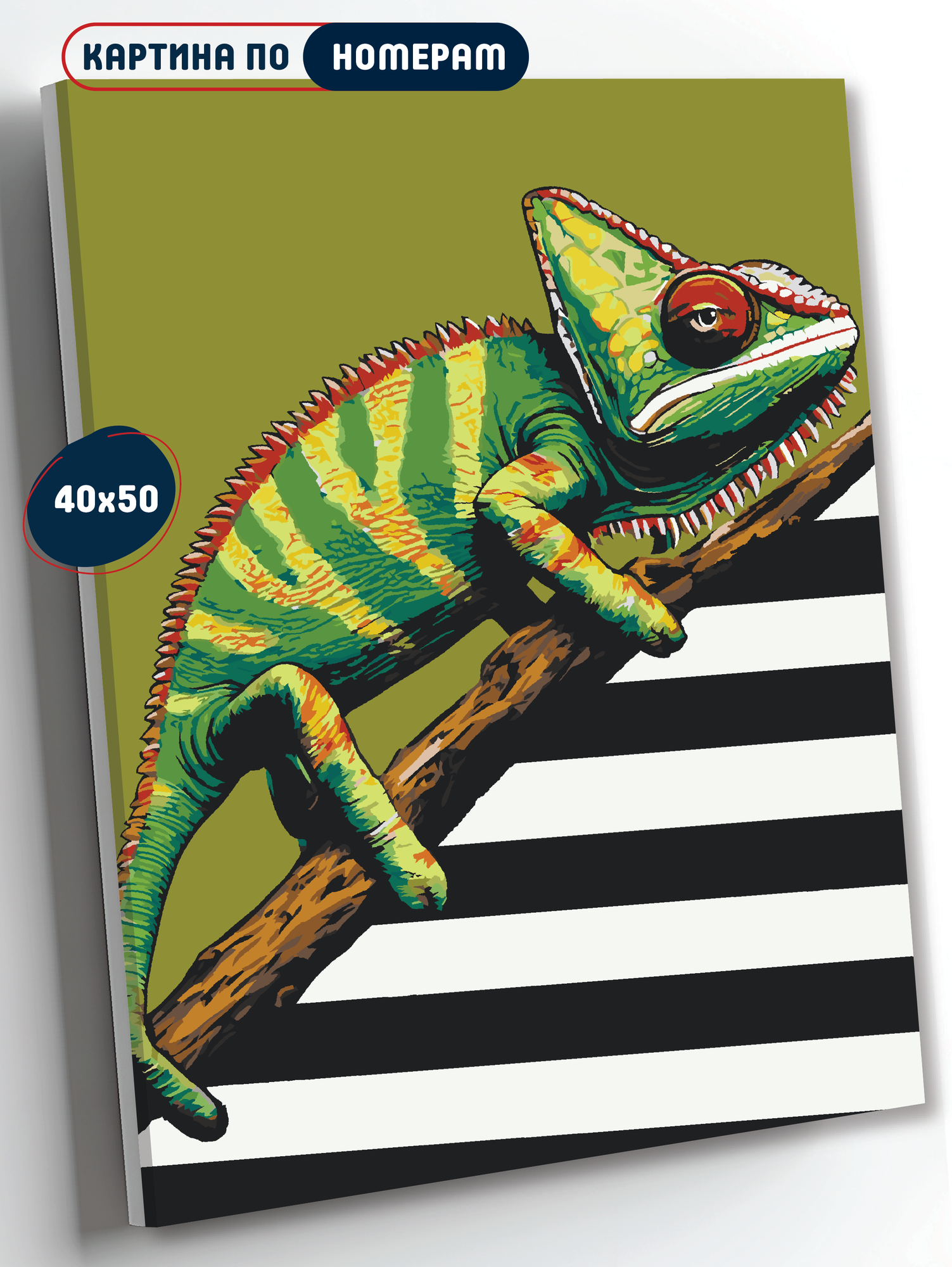 Картина по номерам "Полосатая серия №4", Холст на подрамнике 40х50, набор для рисования