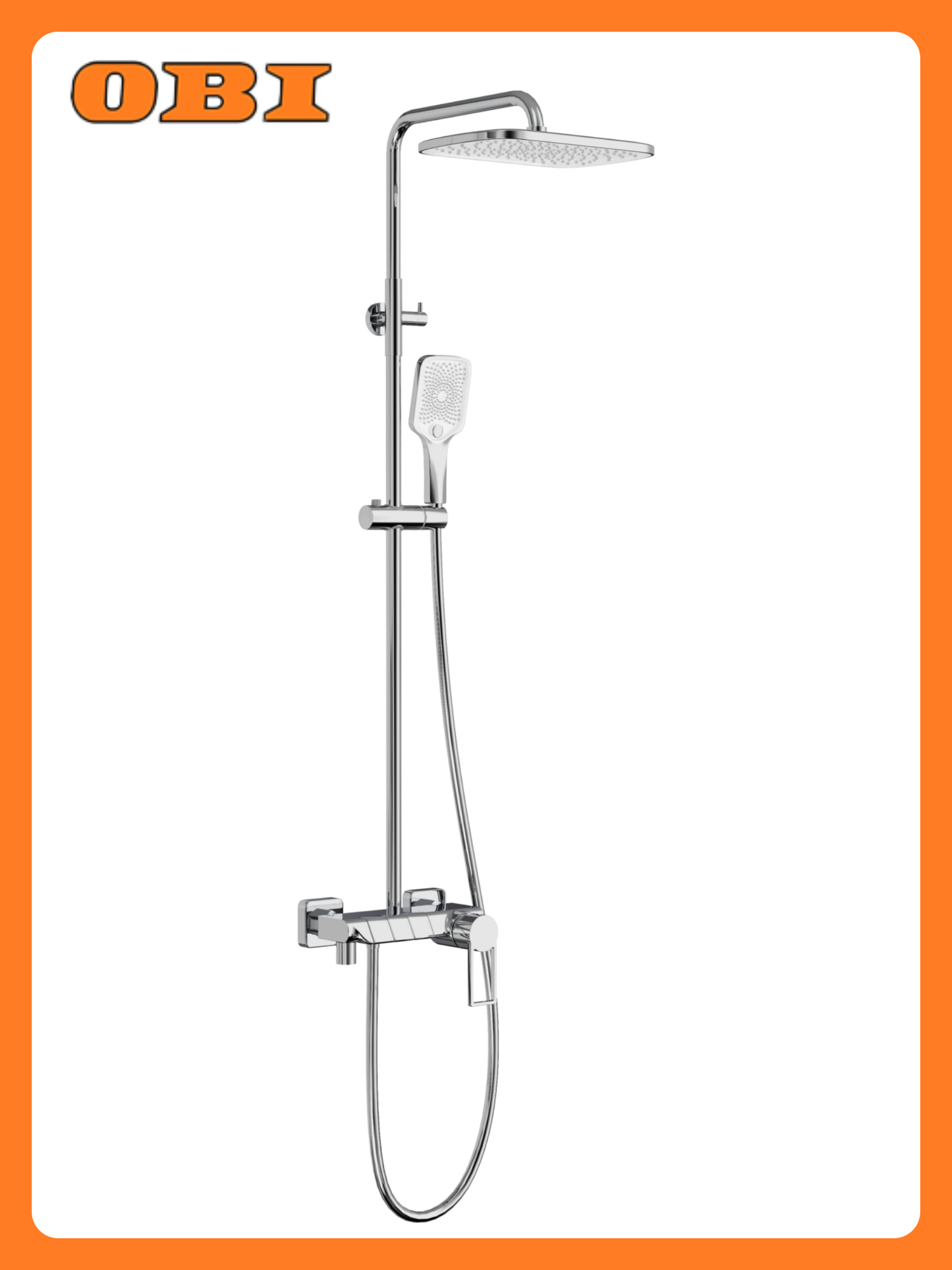 Душевая стойка TOKITO Rain, с тропическим дождем, латунь, цвет хром