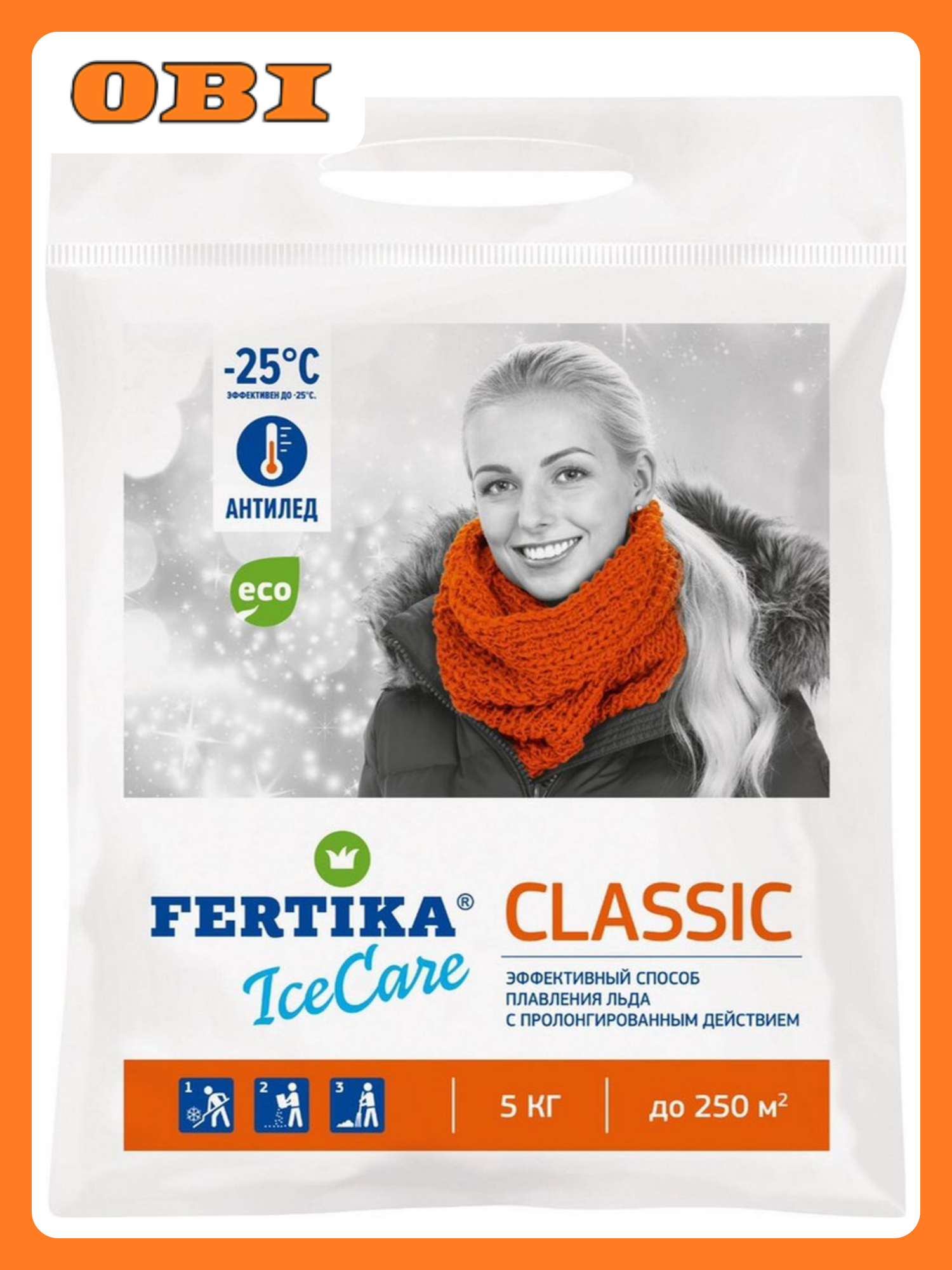 Противогололедный реагент FERTIKA ICECARE CLASSIC Ф03482, 5 кг