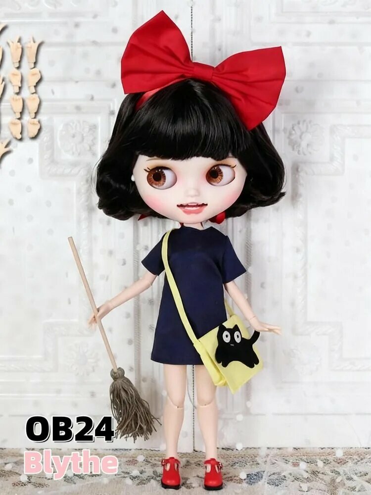 Шарнирная кукла Блайз Blythe на теле OB24, 30 см Полный комплект: парик, глаза, одежда Дизайнерский макияж