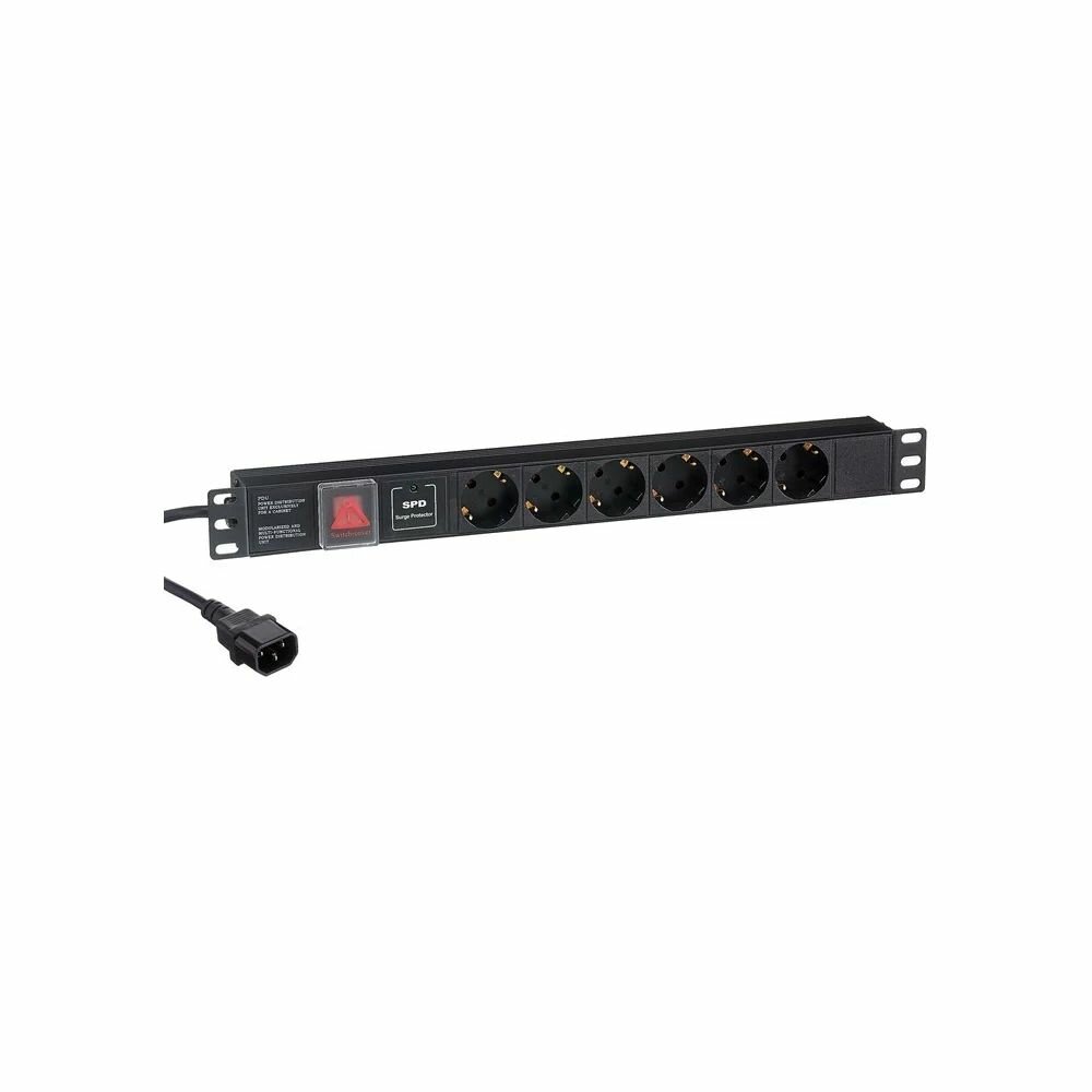 Блок розеток ExeGate ServerPro PDU-19H609 Al-6S-C14-2CU-SPD1 280834