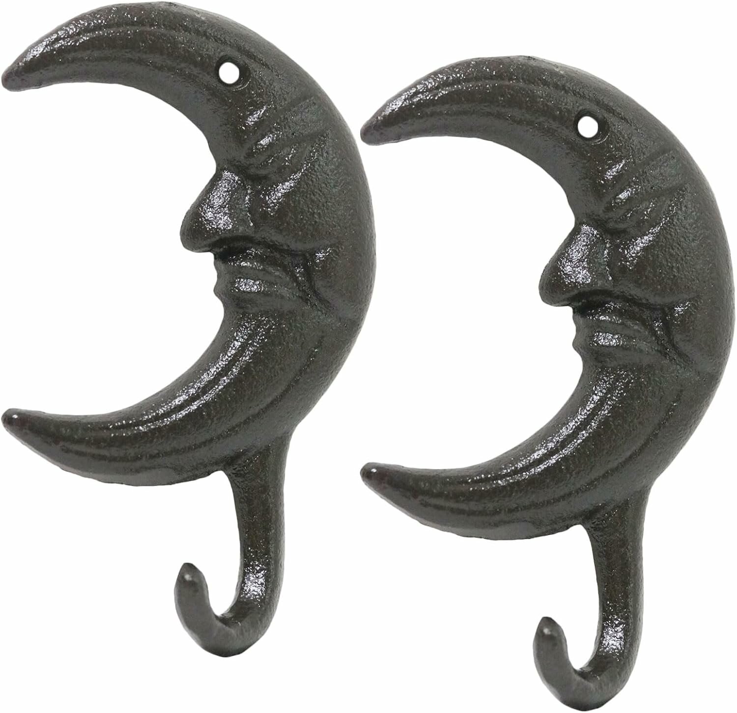 Антикварный чугунный крючок с головой солнца