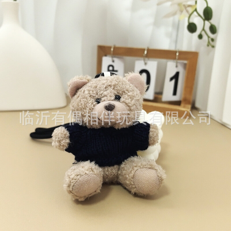 Медвежонок подвеска школьная сумка пара брелок рождественский плюшевый мишка украшения сетка красная кукла подарок на