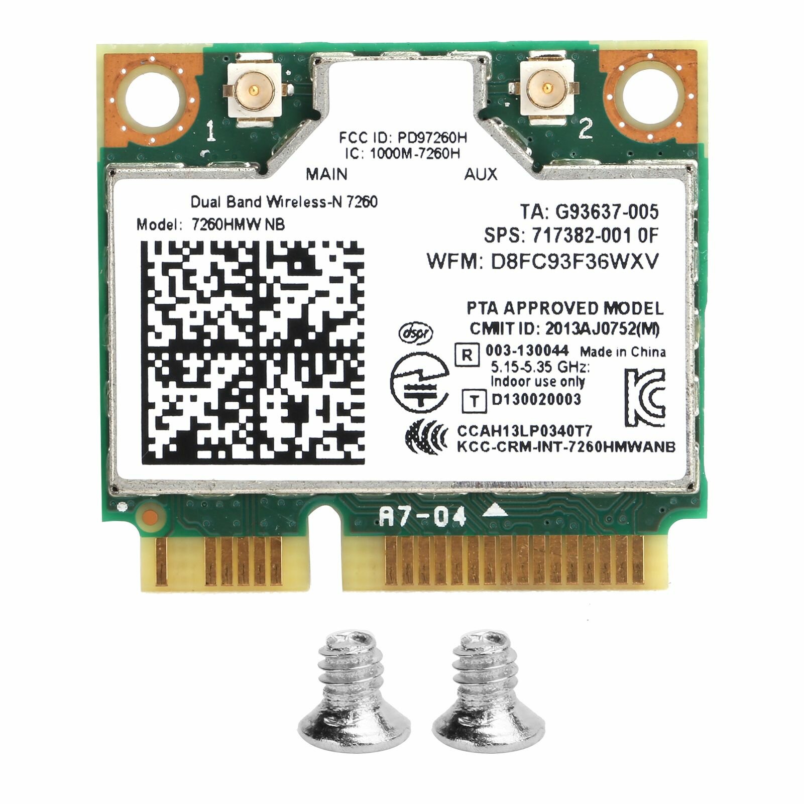 Mini-PCIe Wi-Fi 7260HMW, 300 Мбит/с, 2,4/5 ГГц, для ноутбука