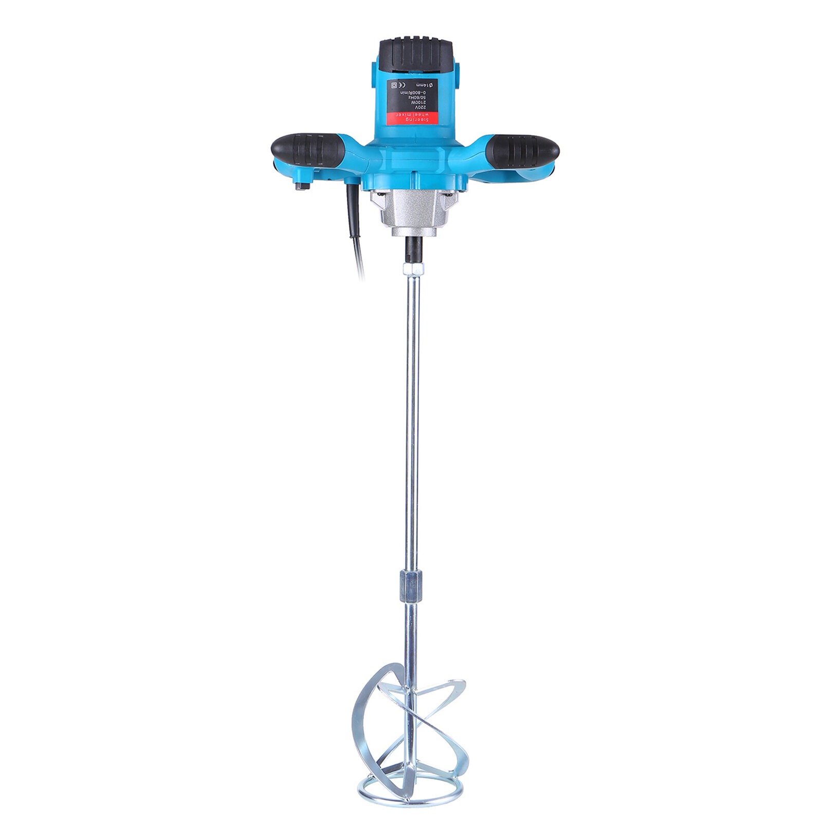 Электрический миксер ручной 220V 2100W для цемента, раствора, краски, глины, раствора 50/60Hz 6 скоростей диаметр мешалки 120мм длина стержня 60см 800об/мин металл+ABS AU/EU/UK разъем