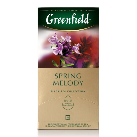 Чай Greenfield Spring Melody черный с добавками, 25 пакетиков