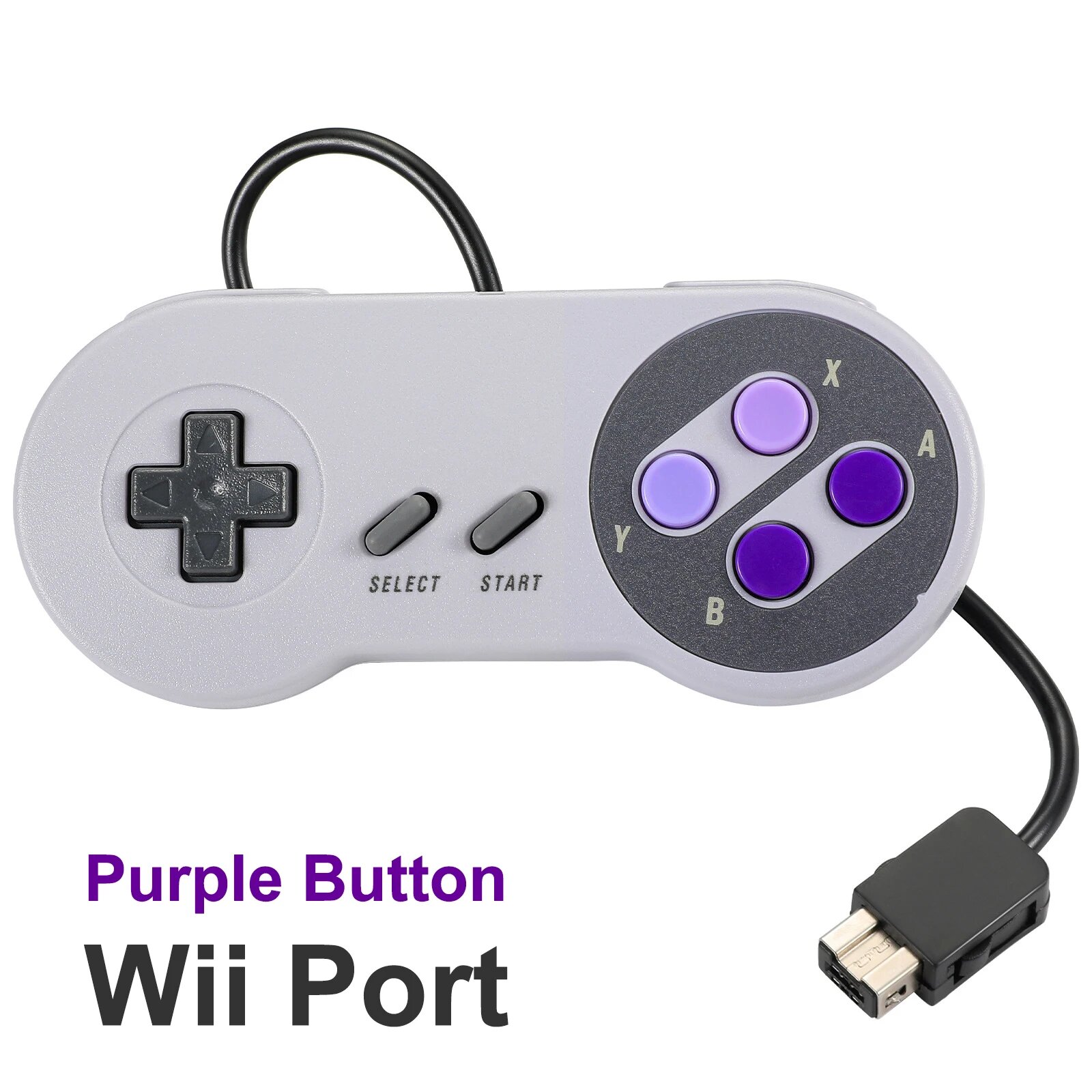 Проводной геймпад Purple Wii Port для SNES/SFC