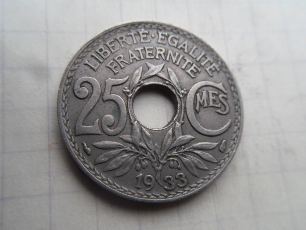 Франция 25 сантимов, 1933