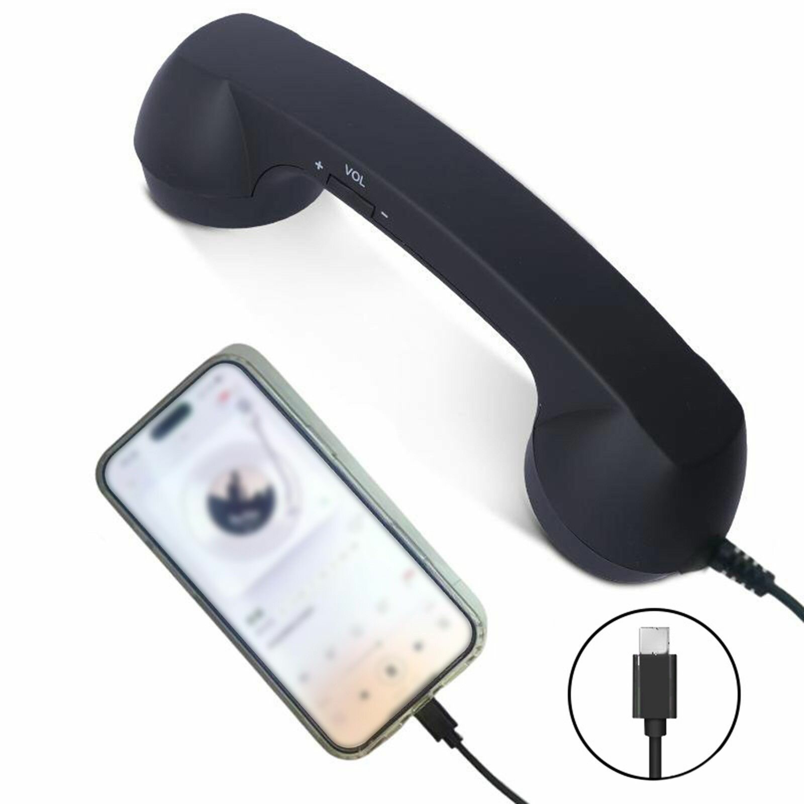 Ретро-приемники телефонных трубок, Наушники для мобильного телефона, планшета, ноутбука, Гарнитура с удобным вызовом, интерфейс USB-C