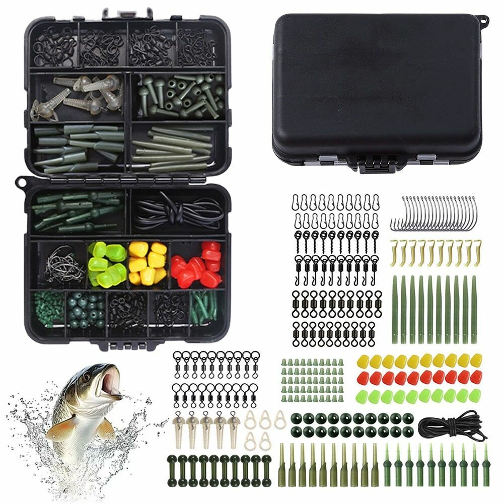 Набор фидерных аксессуаров с крючками и бусинами, 271 элемент