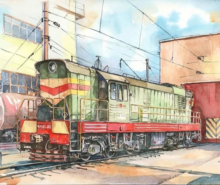 Алмазная Мозаика "Поезда И Трамваи" 40*50 См, Безрамная, Идеальна Для Дома, Украшения, Подарков.