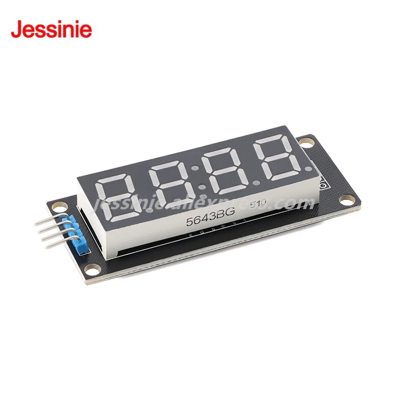 Jessinie Модуль светодиодного дисплея TM1637 4 цифры 1pc, зеленый