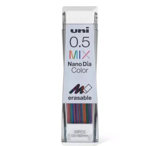 Uni Mix Nano Dia Color 0.5 мм, набор цветных стержней, 20 шт