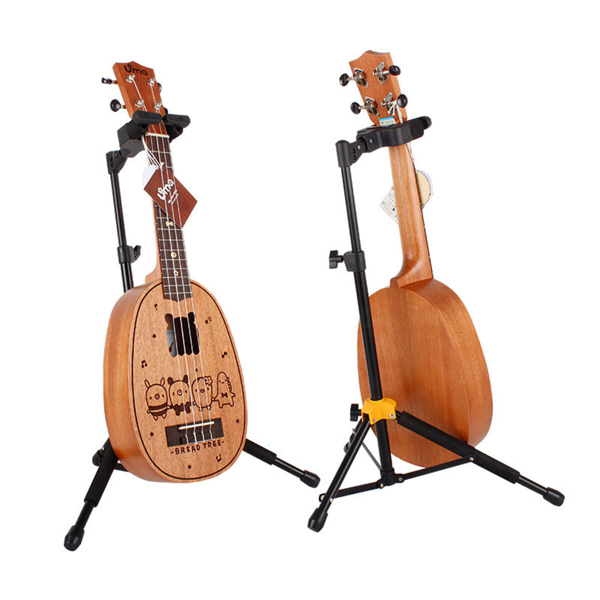 Раковина для пола раковина для пола раковина для размещения дисплей стойка для пианино автоматическая хватательная стойка для укулеле черный высота 575мм-815мм вес 0.8кг радиус основания 210мм грузоподъемность 4кг складные размеры 475мм x 90мм x 80мм