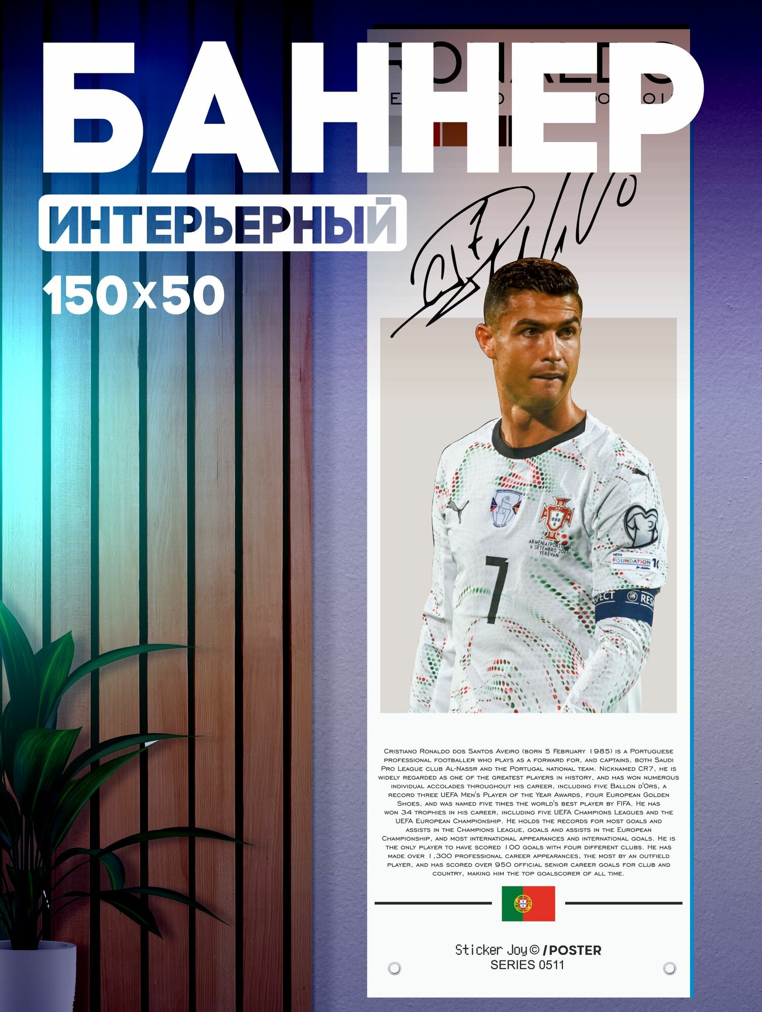 Постеры на стену баннер Футболист Криштиану Роналду