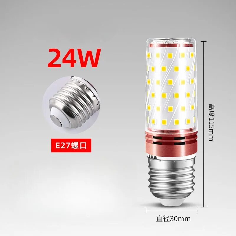 Лампочка, Цоколь: E27, 24 Вт, Светодиодная, 1 шт.