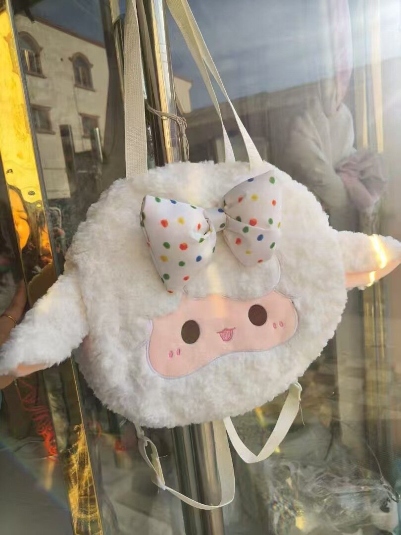 Сумка через плечо Butter Bear для девочек, японский стиль, большая вместимость, плюшевая сумка на одно плечо, милая японская сумка