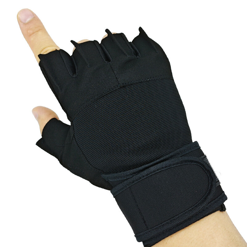 Фитнес-перчатки с поддержкой запястья, анти-мозоли, мужское оборудование для тяжелой атлетики, тренировки силы, спортивные полупальцевые перчатки для спортзала