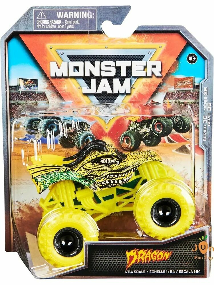 Monster Jam 1:64 Diecast Truck / Детская литая игрушечная машинка Монстер Джем в масштабе 1:64 со стильной раскраской, которая подходит в качестве подарка на день рождения.