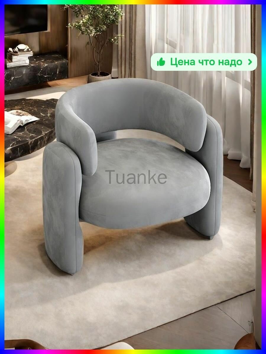 Эргономичное бархатное кресло с легким уходом для дома-Прочный, классический