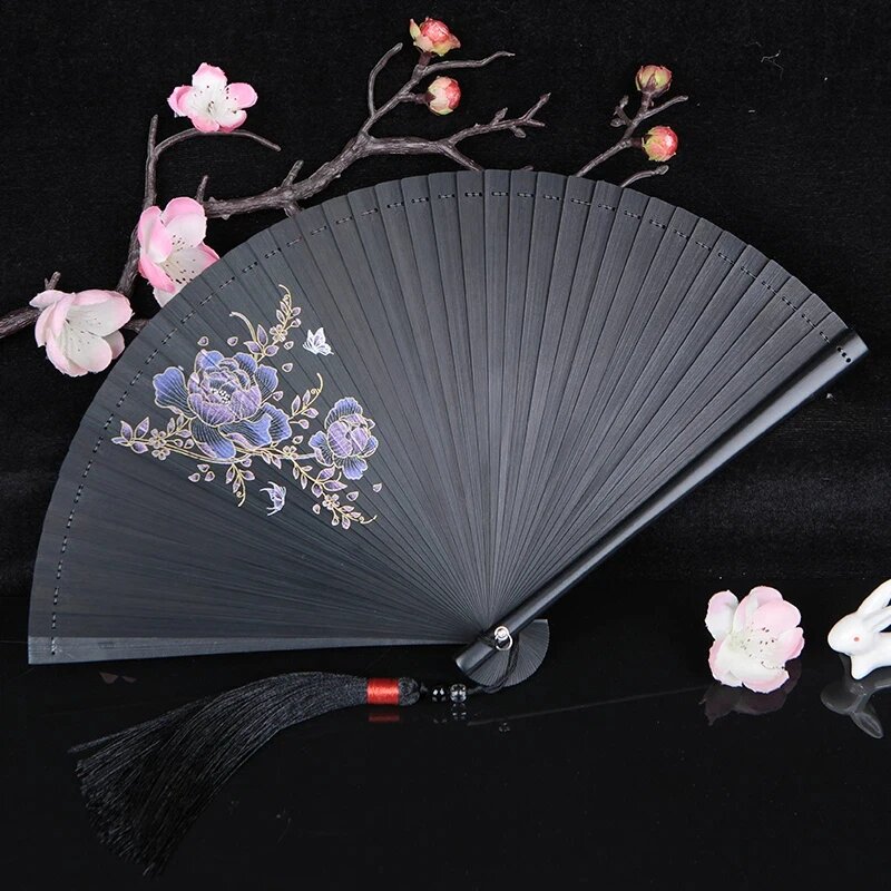 Бамбуковый ручной веер Розовый, A14 about 18cm