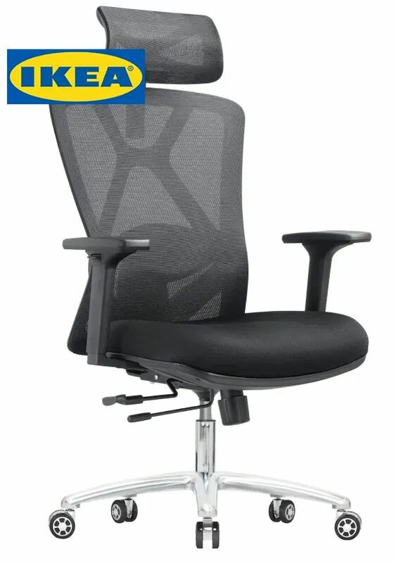 Эргономичное офисное кресло EVOLUTION EXO F1 Black с синхромеханизмом и сетчатой спинкой - для дома и офиса