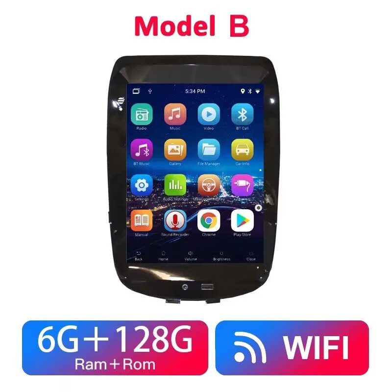 T: Модель B Автомобильный радиоприемник для Chevrolet Orlando 2011-2018 Tesla Style 6GB 128GB wifi
