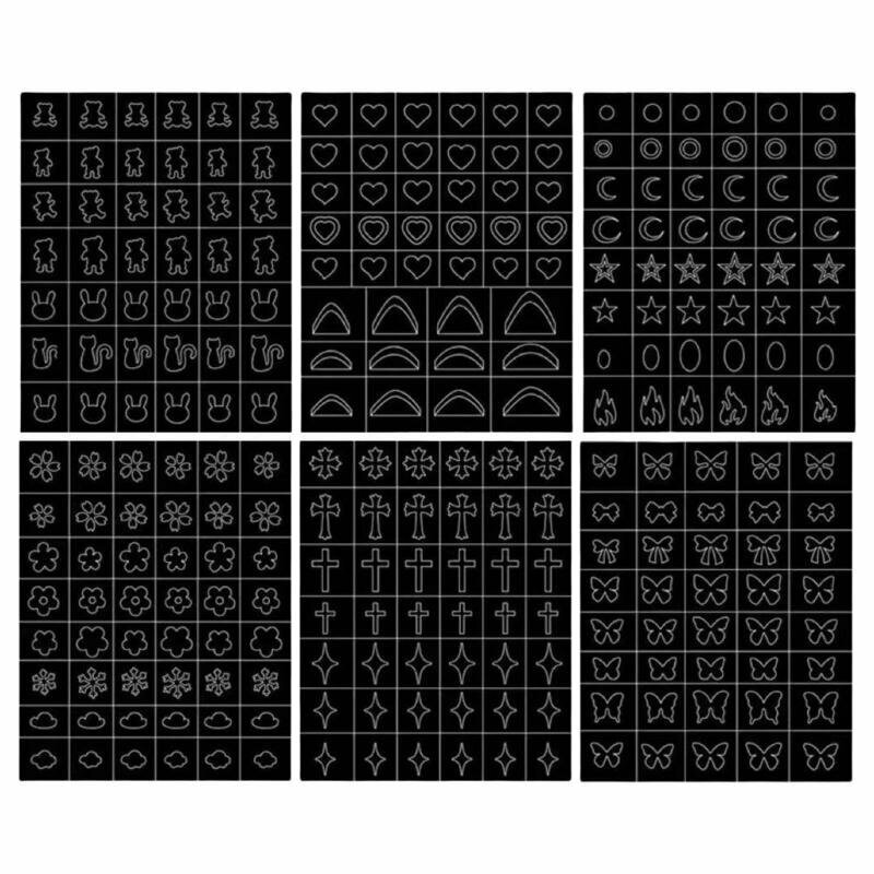 Трафареты для дизайна ногтей, 6 шт.