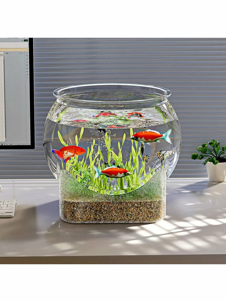 Круглая прозрачная пластмасса ваза шар / Аквариум для рыбок