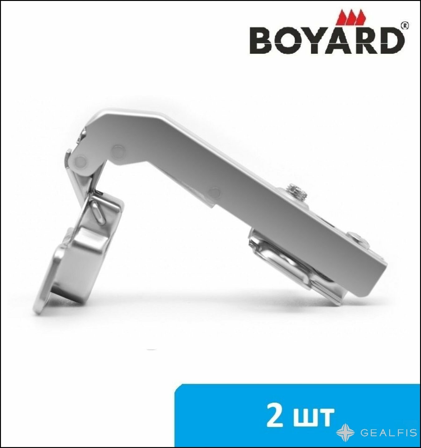 Петля мебельная Boyard для фальшпанели с доводчиком H74102, чашка 35 мм, угол открывания 95°, комплект 2 шт