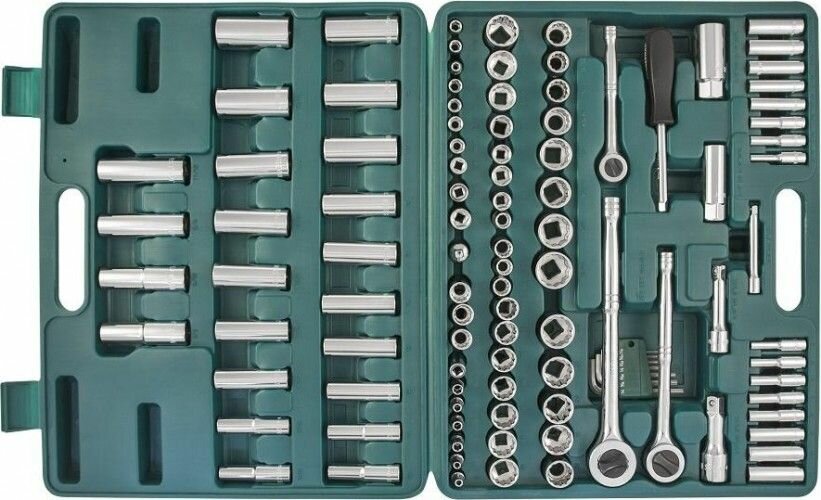 Набор инструментов JONNESWAY 107пр 1/2",1/4" 4-32мм 6-гран. пластик кейс